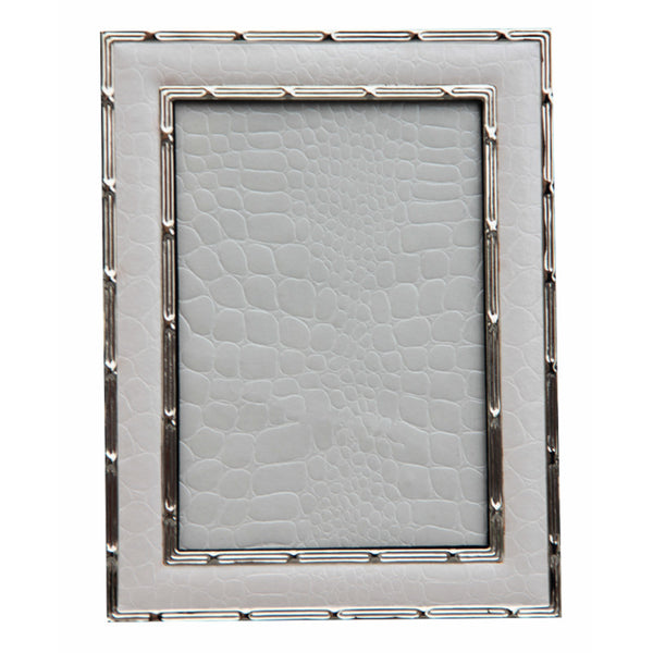 Faux Crocodile Silver Plated Photo Frame White – Rarity-Giftware